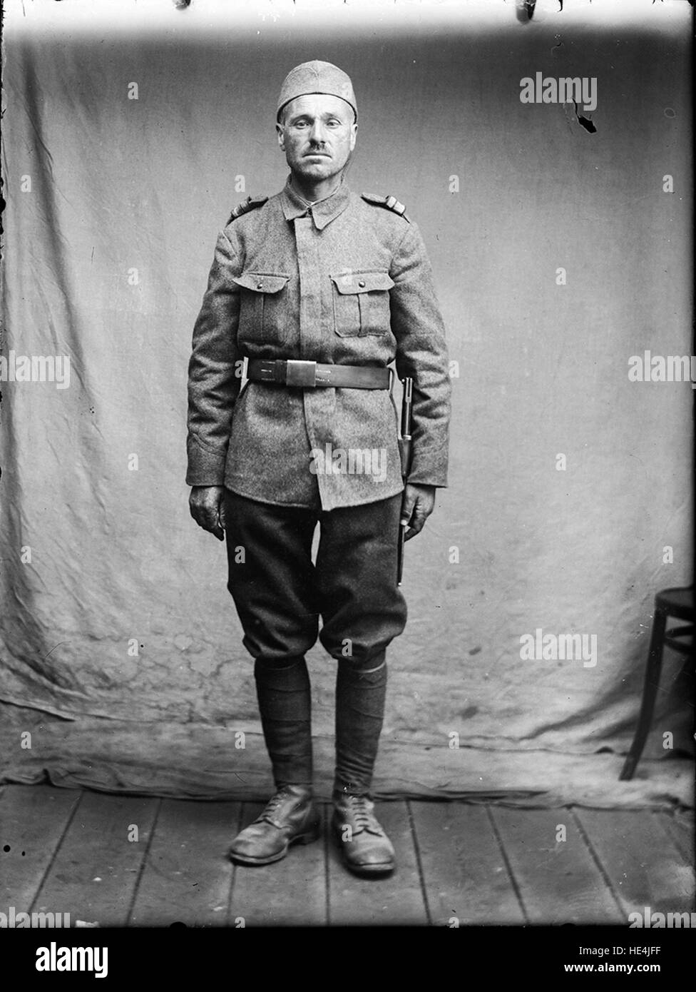 A historic photograph from the Costică Acsinte Archive showing military ...