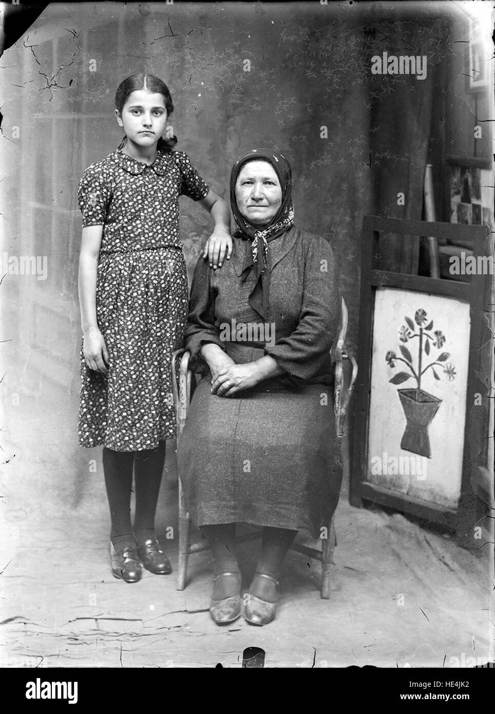 A Romanian mother and her child captured in a vintage glass plate ...