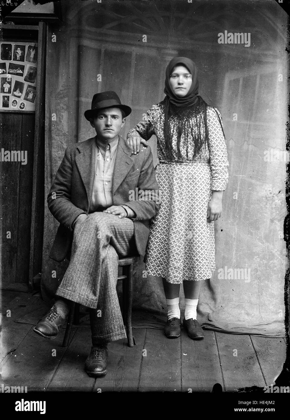 A photograph of a couple from Ialomița, Romania, captured by Costica ...