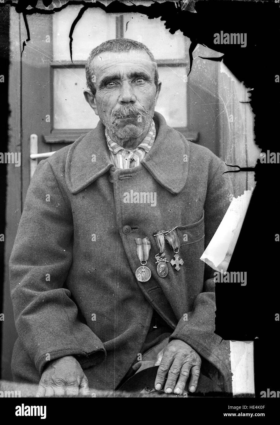 World War I veteran wearing the International Victoria Medal, Medal of ...