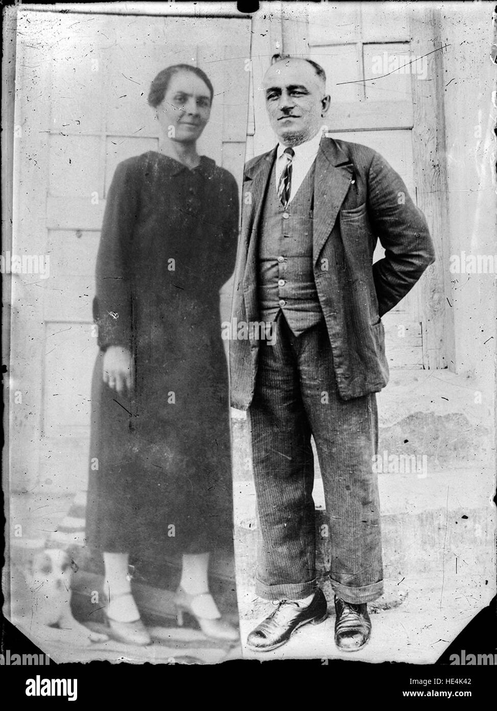 A reproduction of a portrait of a couple captured by Costica Acsinte in ...