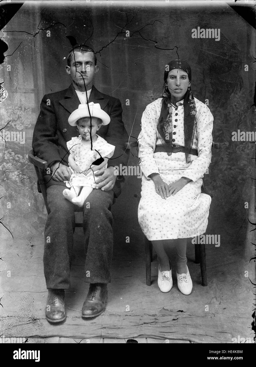 A 19th-century family portrait captured in Romania, using glass plate ...