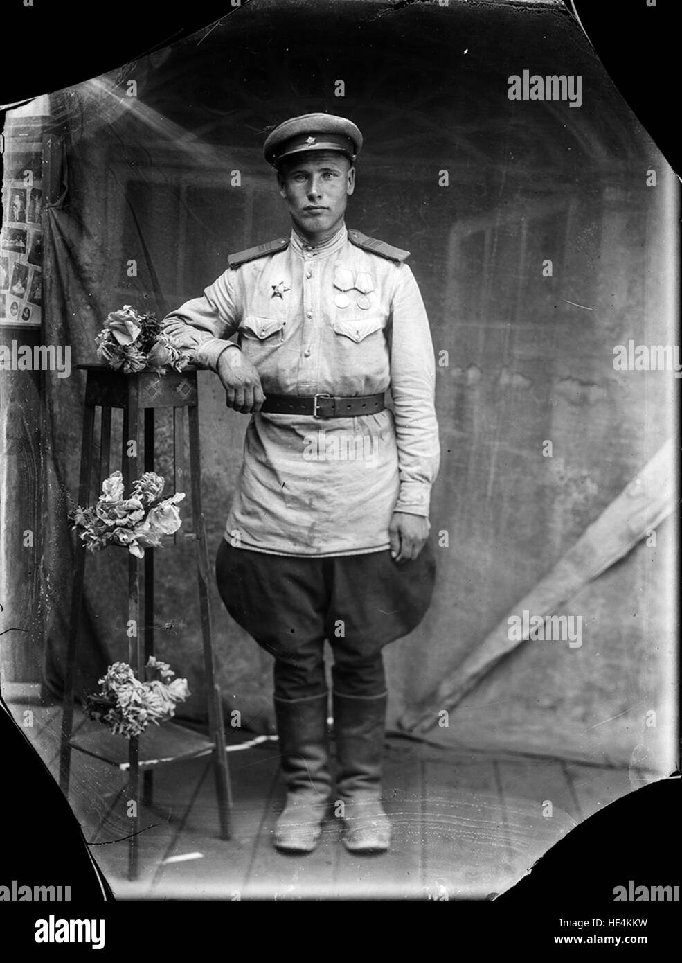 Soviet sergeant major in summer uniform, decorated with the Order of ...