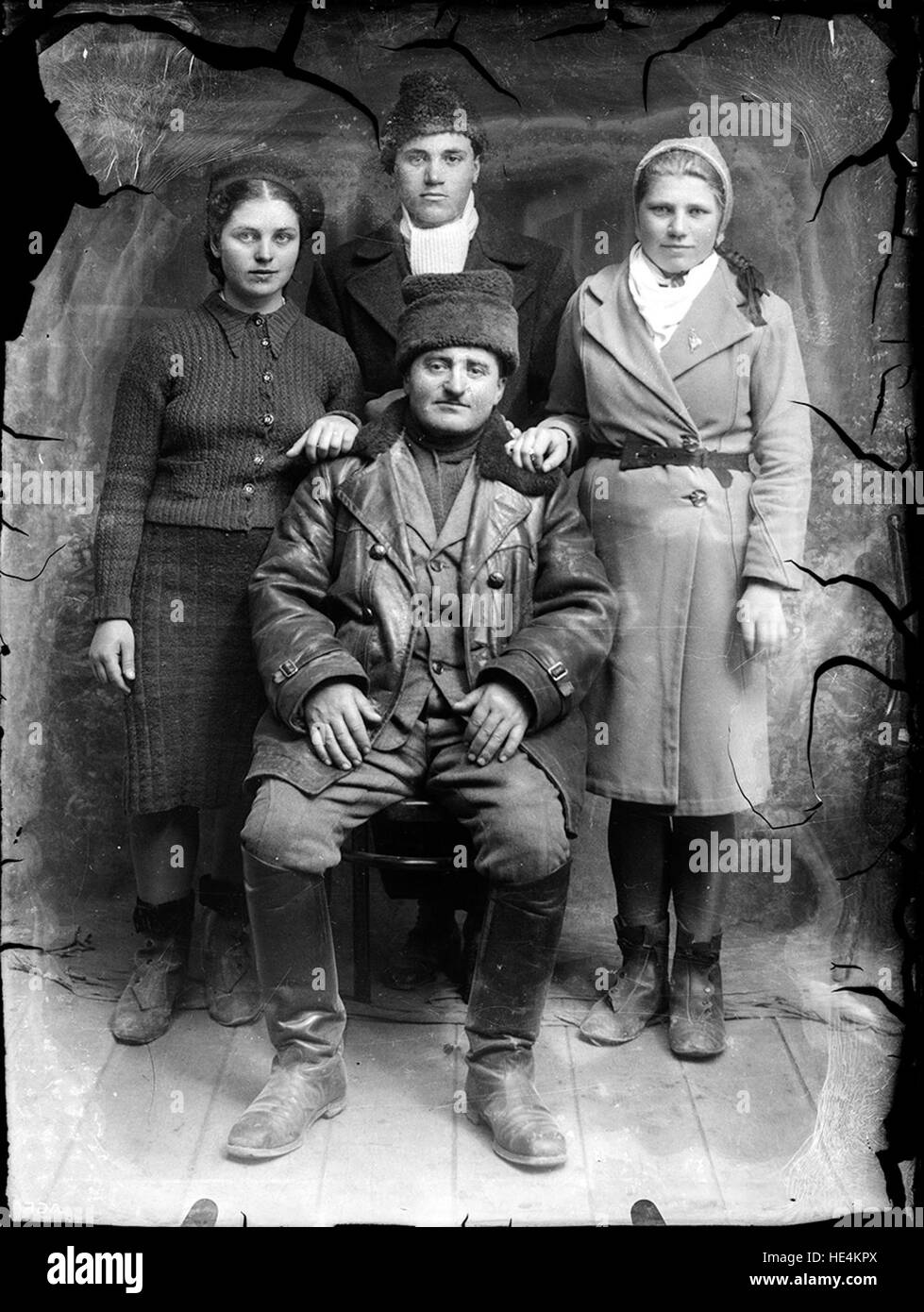 A historical family portrait from the Costica Acsinte Archive, showing ...