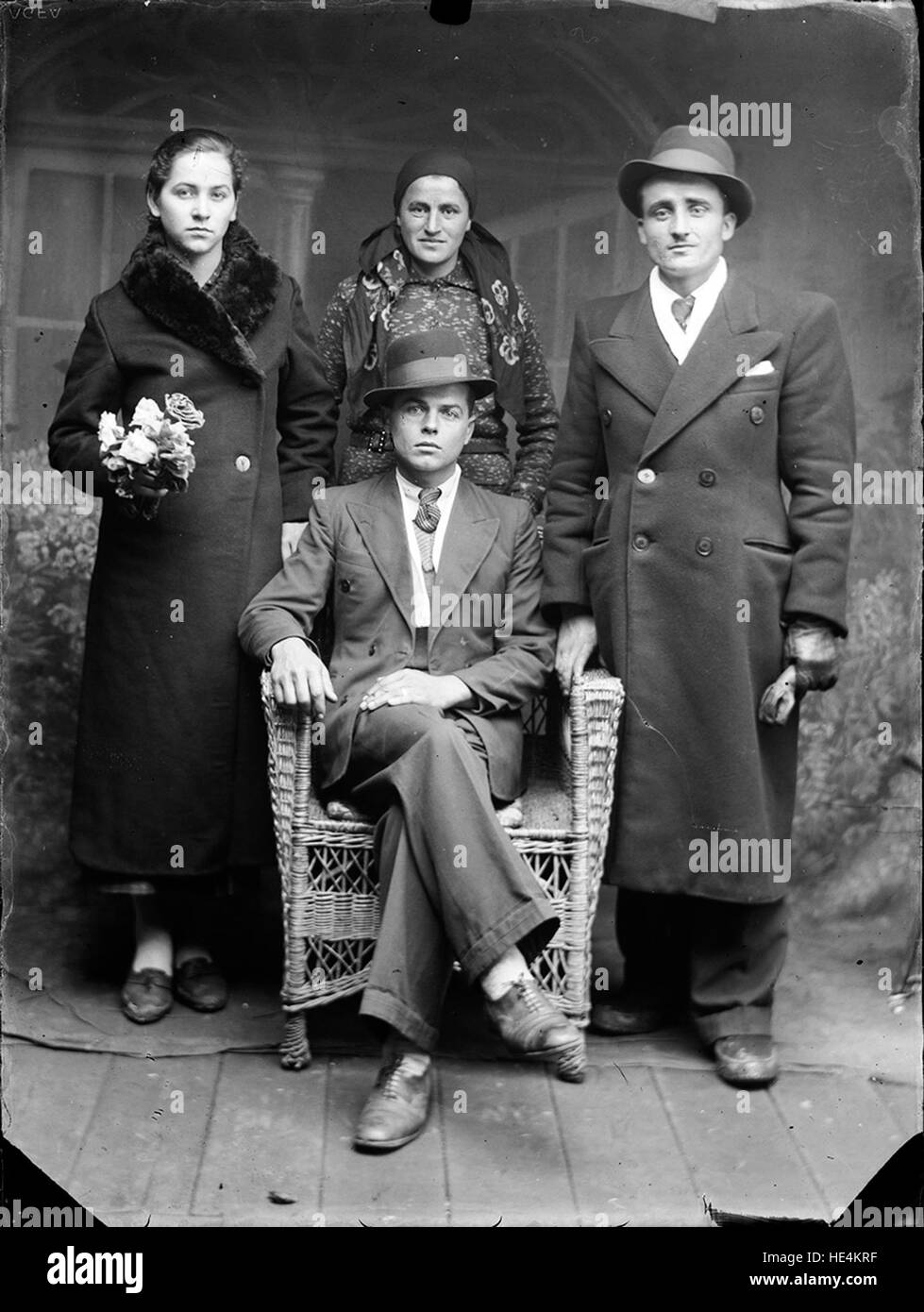 A photograph from the Costica Acsinte Archive showing a family in early ...