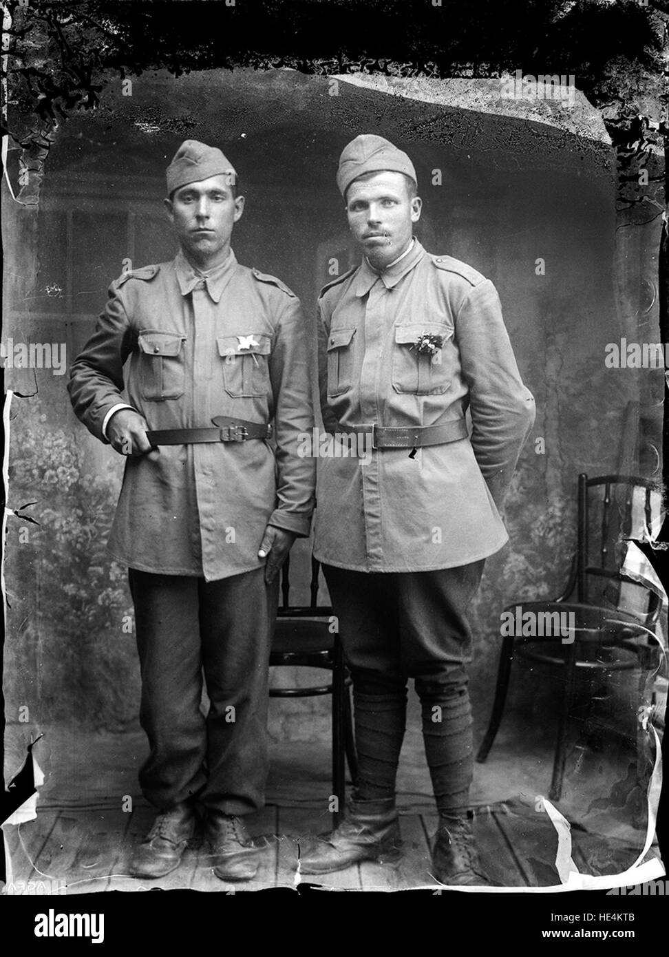 A historical photograph of two Romanian soldiers Stock Photo - Alamy