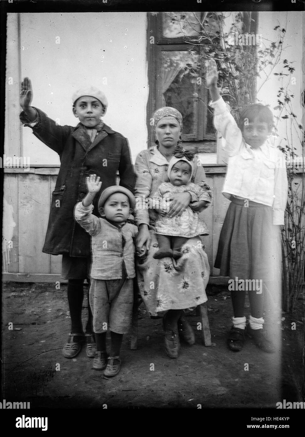 A portrait of a mother with four children from Ialomița, Romania ...
