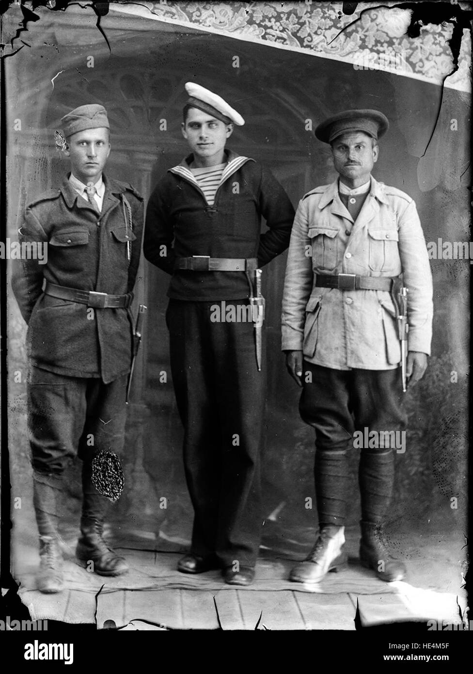 A photograph of three Romanian soldiers, part of Costică Acsinte’s ...