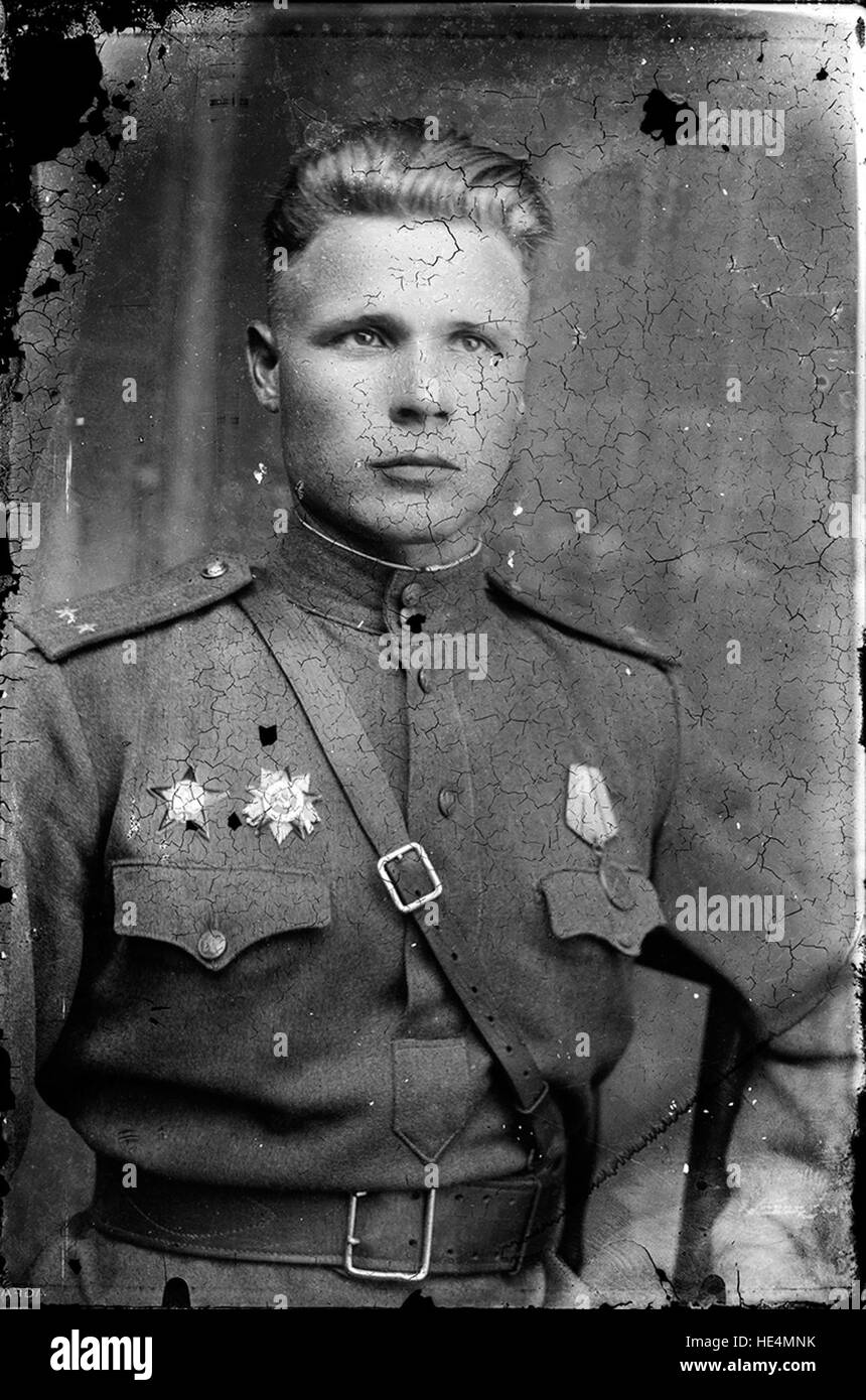 Lieutenant, likely infantry, Soviet, in model 1943 uniform. Wears the ...
