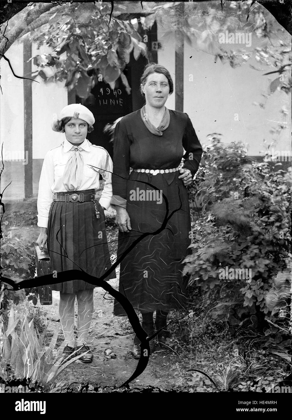 A historic photograph of a Romanian mother with her child, taken by ...