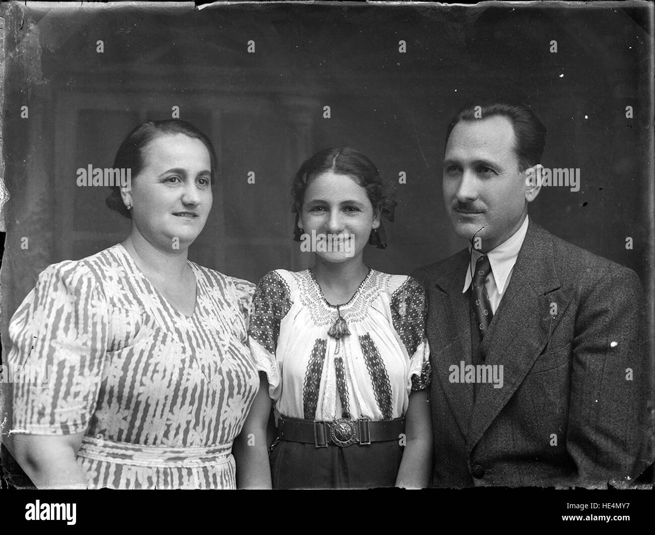 Family portrait captured in early 20th century Romania, showcasing the ...