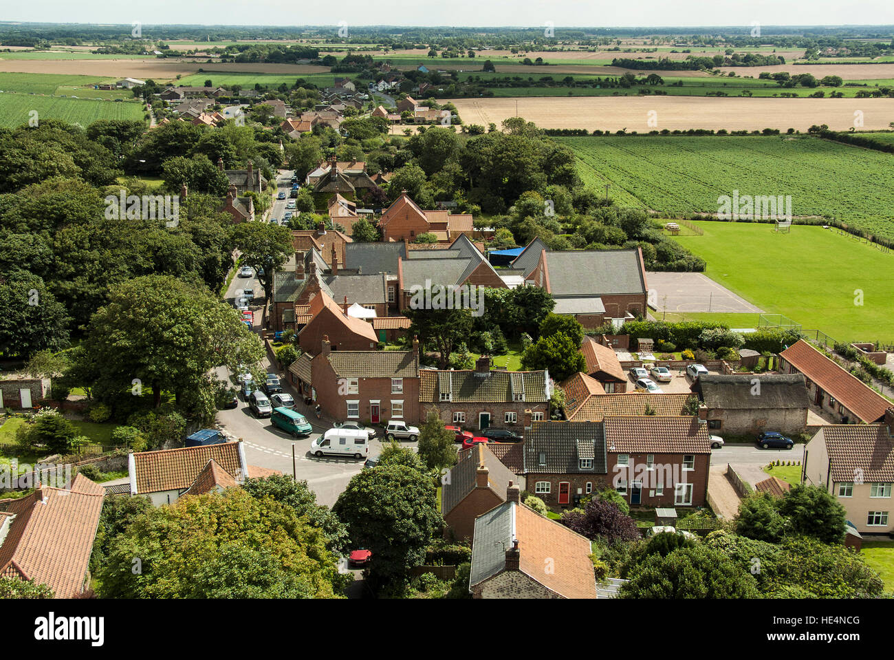 Happisburgh village, North Norfolk, Englang UK, seen from the top of ...