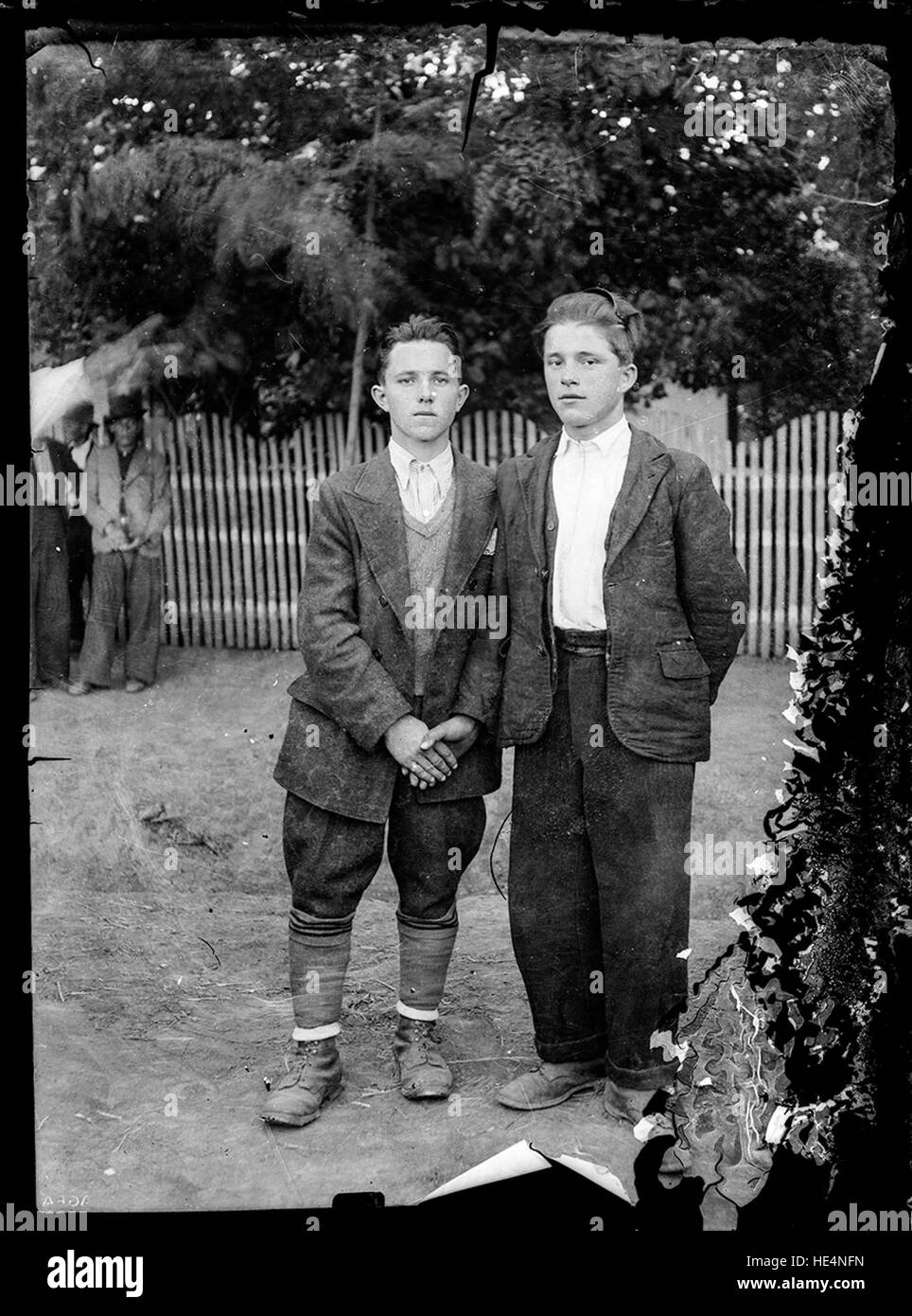 Two boys captured in a historical Romanian glass plate negative ...