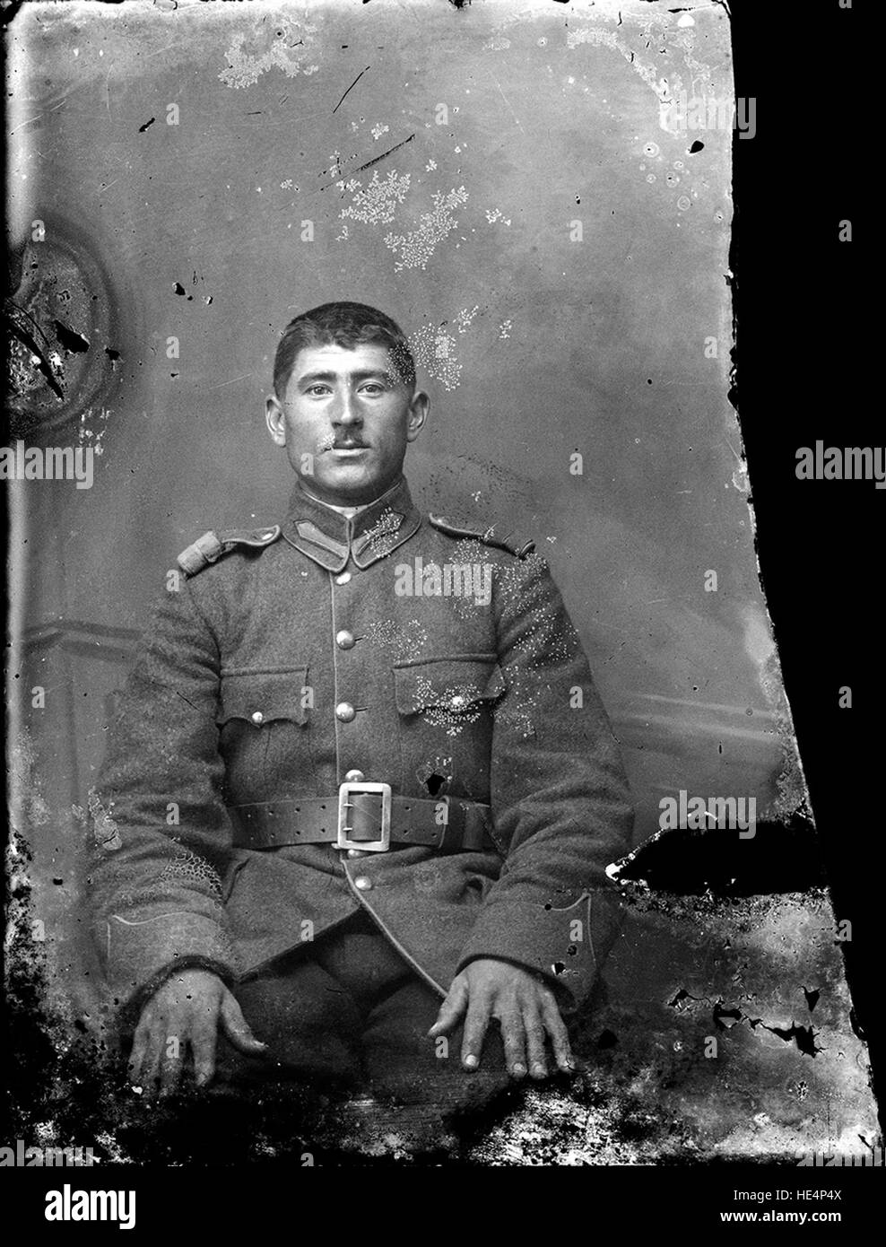 A vintage military portrait captured in Romania by Costica Acsinte in ...