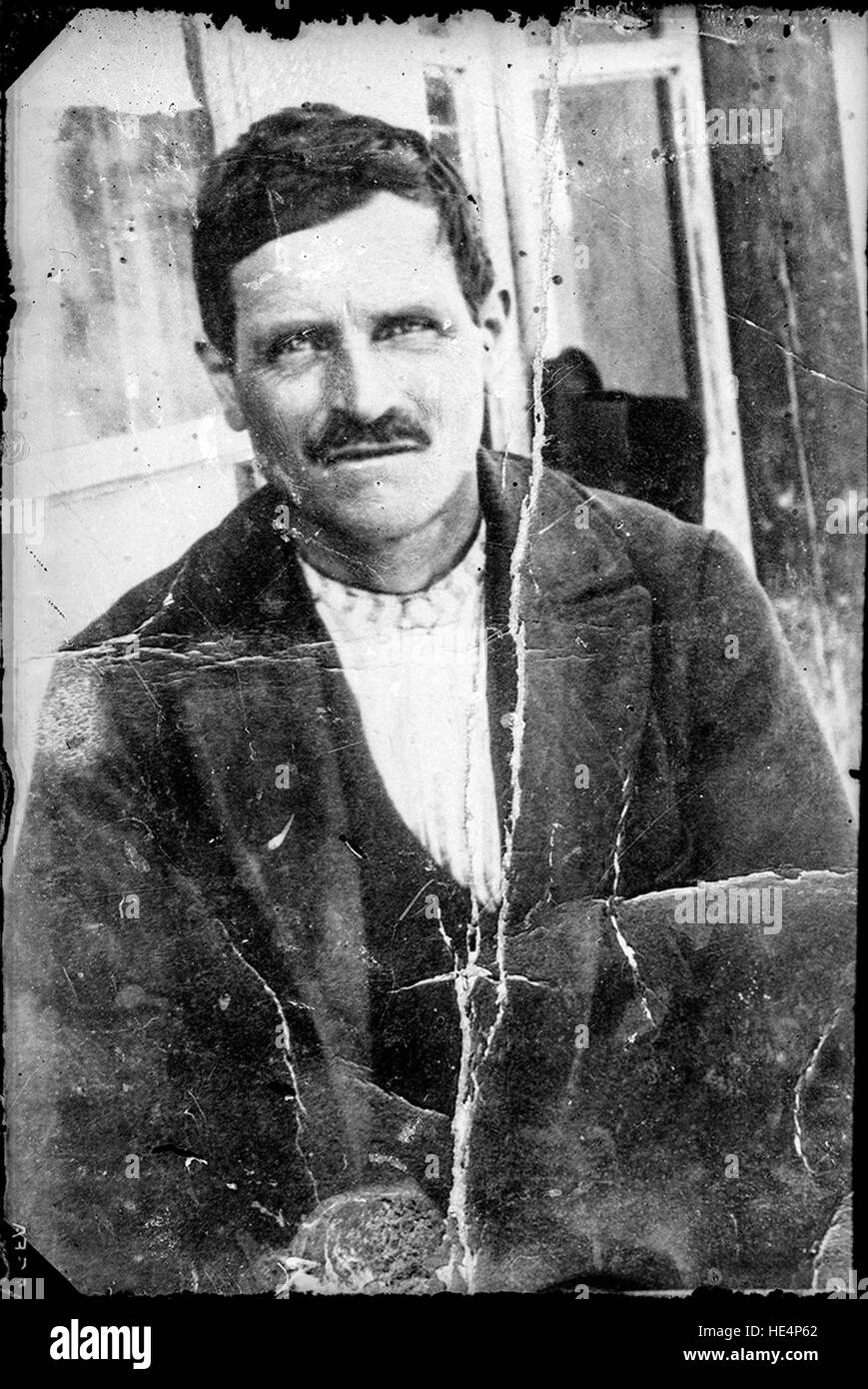 Two portraits from the Costică Acsinte Archive, photographed on glass ...