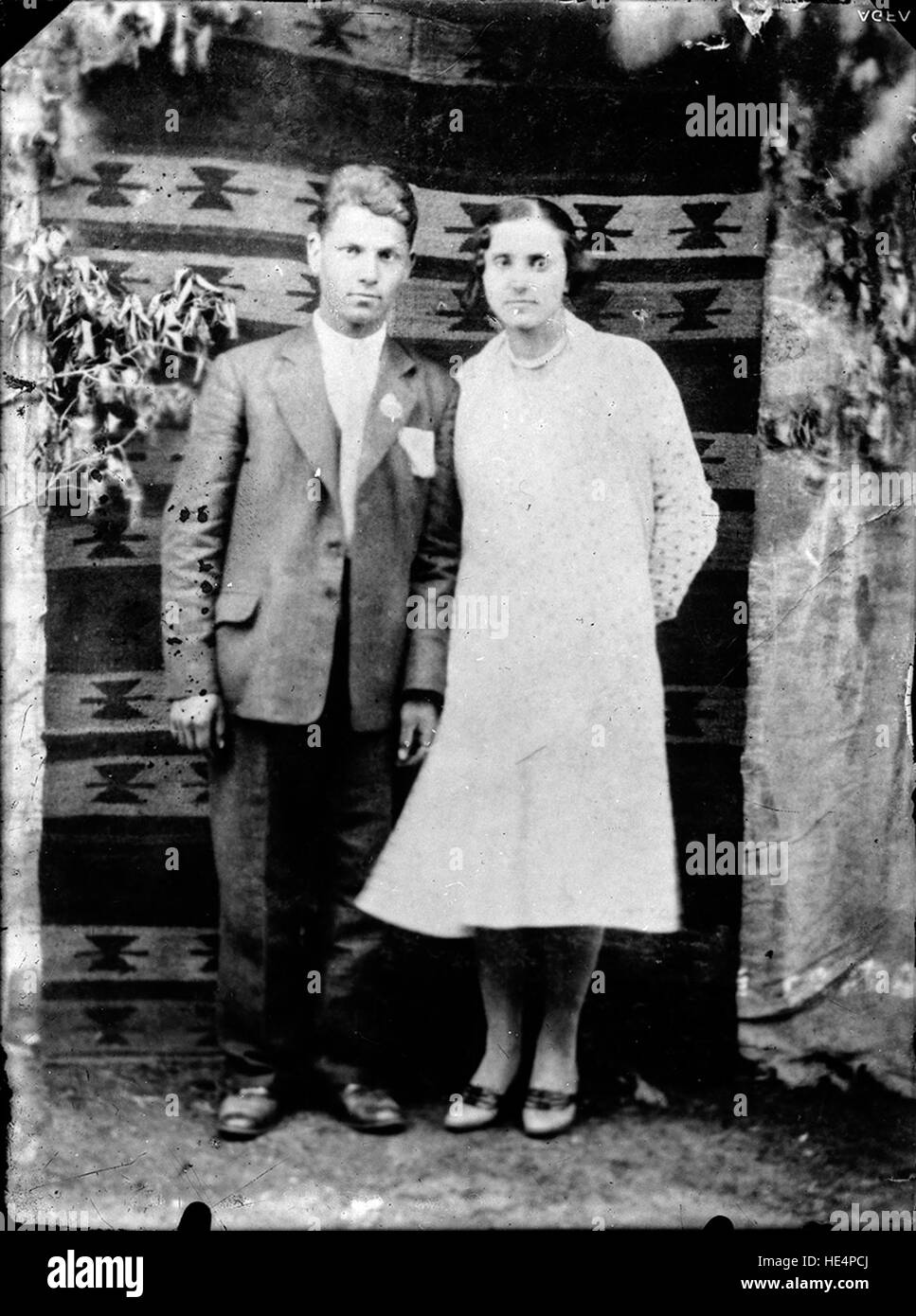 Couple, reproduction of historical photograph from Costica Acsinte ...