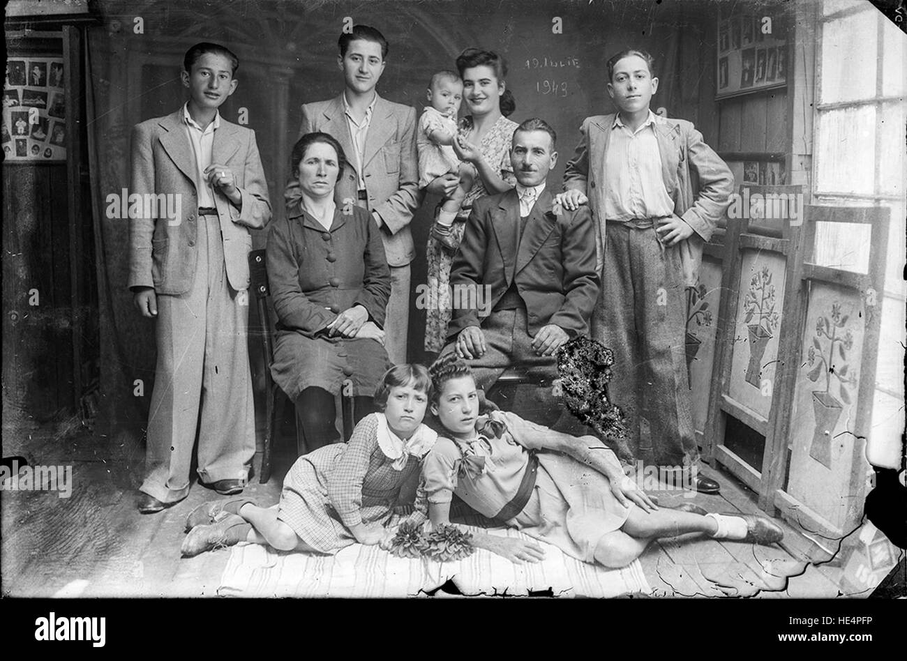A Romanian family captured in a photograph from July 19, 1943, part of ...
