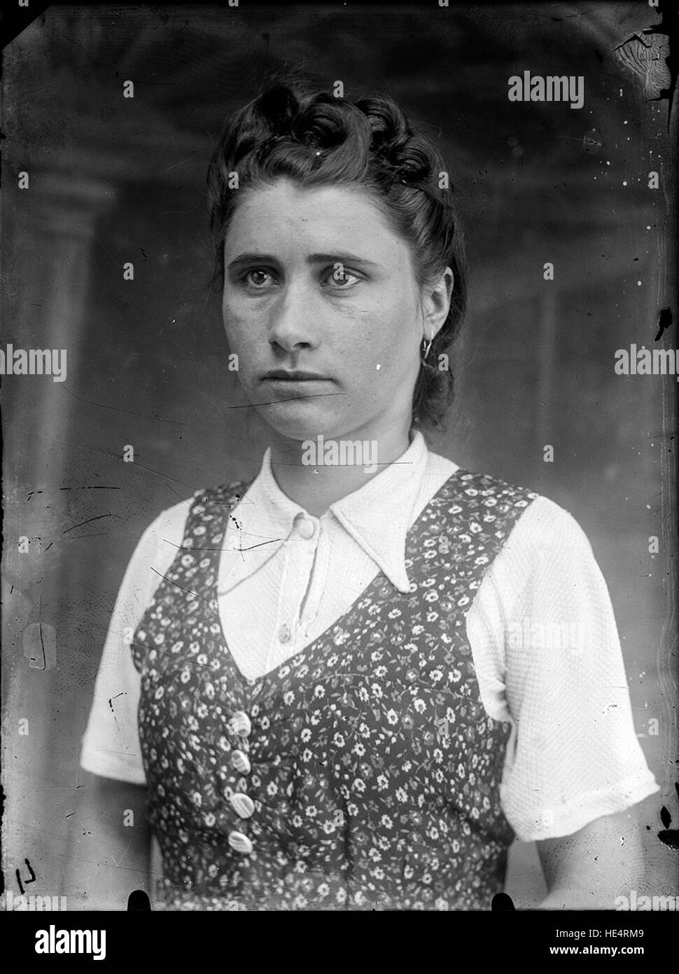 A portrait of a woman taken by Costica Acsinte, showcasing traditional ...