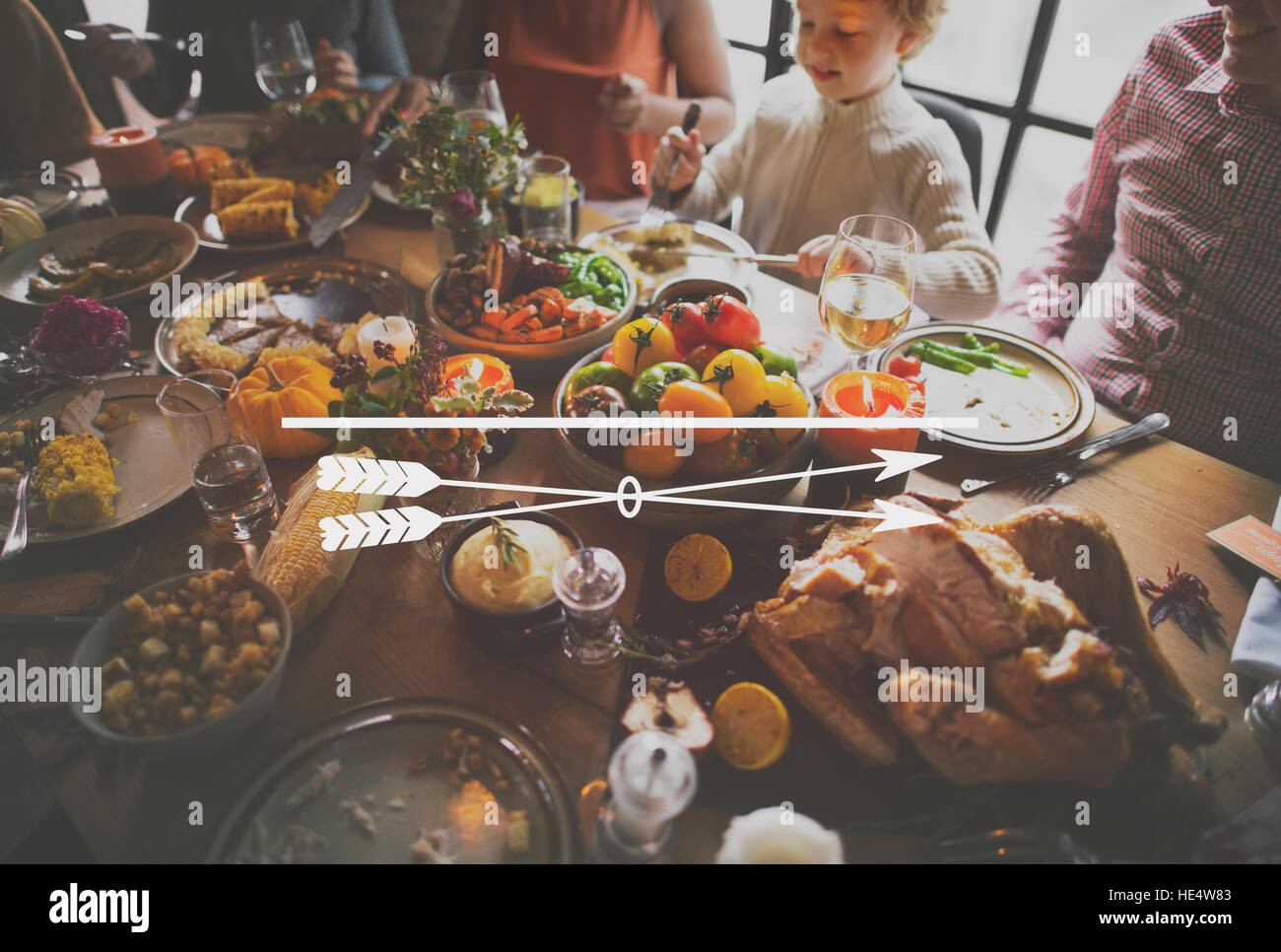 Icon Thanksgiving Family Dinner Feast Stock Photo - Alamy