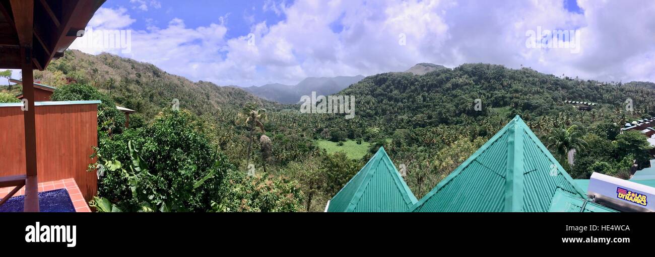 A panoramic view of Saint Lucia and its beautiful landscape Stock Photo ...