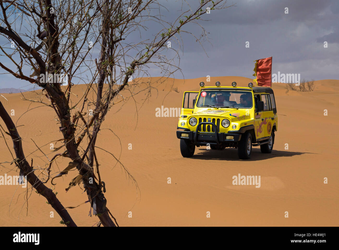 Four wheel drive vehicle at Shapotou Scenic Area,Zhongwei,Ningxia,China ...