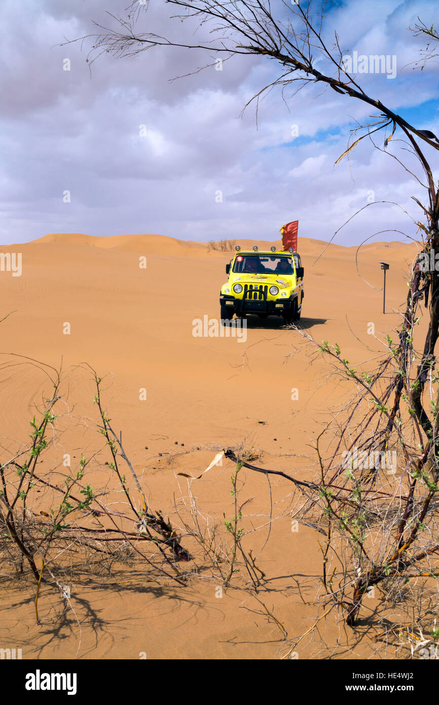 Four wheel drive vehicle at Shapotou Scenic Area,Zhongwei,Ningxia,China ...