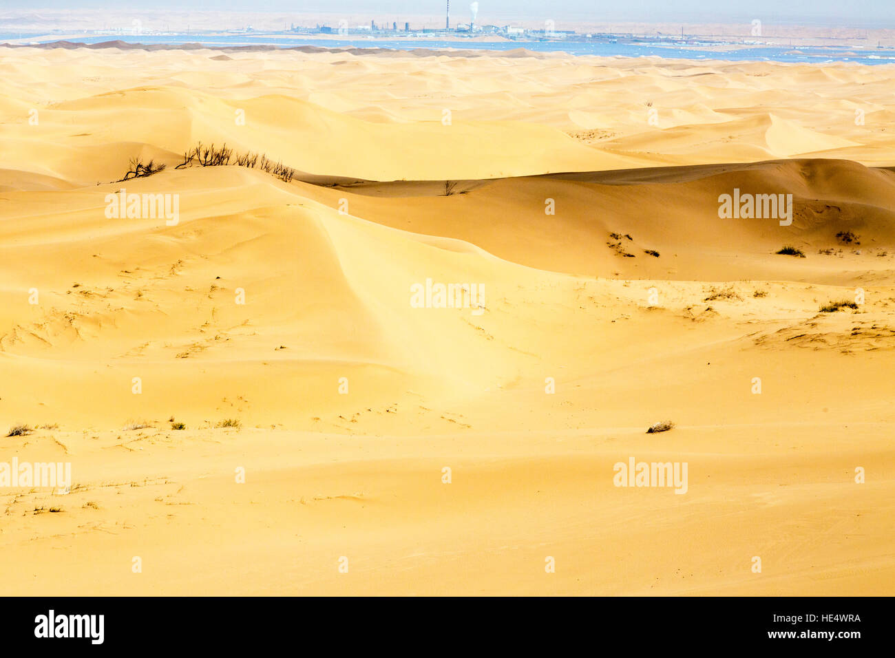 Desert at Shapotou Scenic Area, Zhongwei, Ningxia, China Stock Photo ...