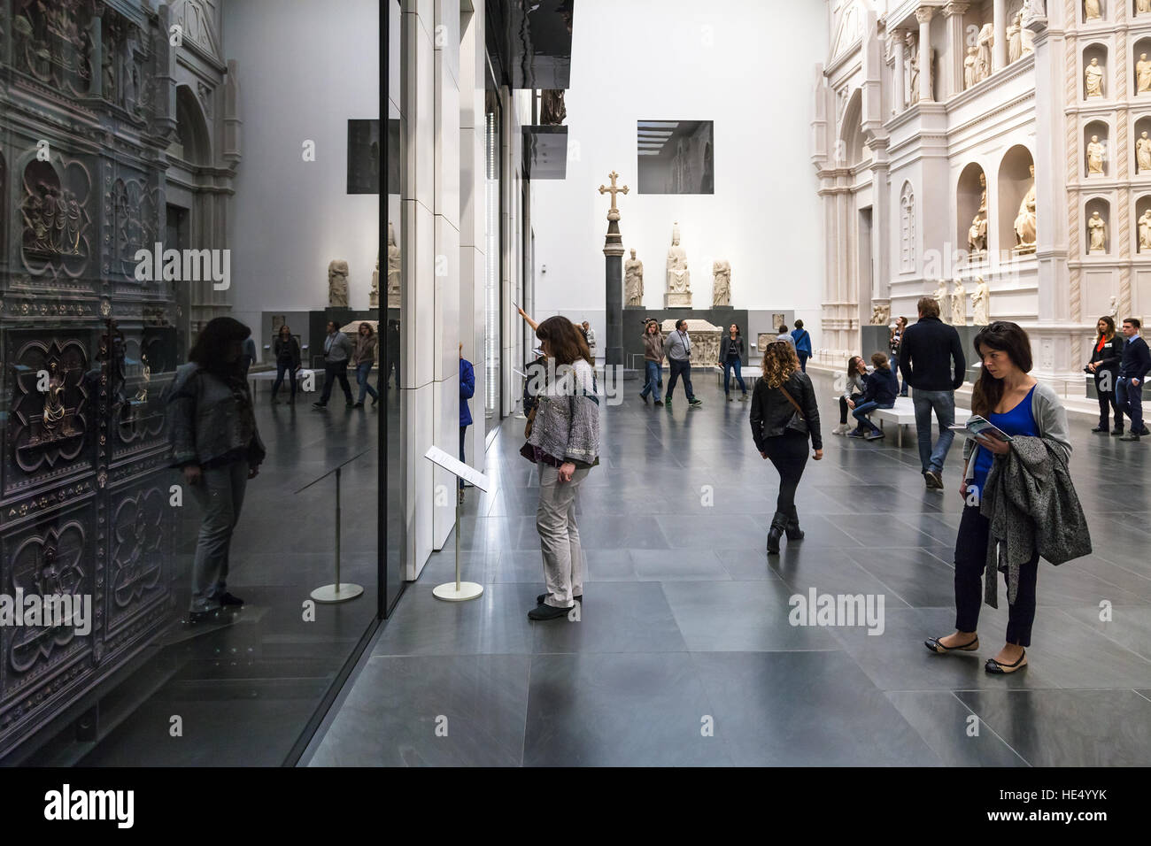 FLORENCE, ITALY - NOVEMBER 4, 2016: hall with original doors in Museo ...
