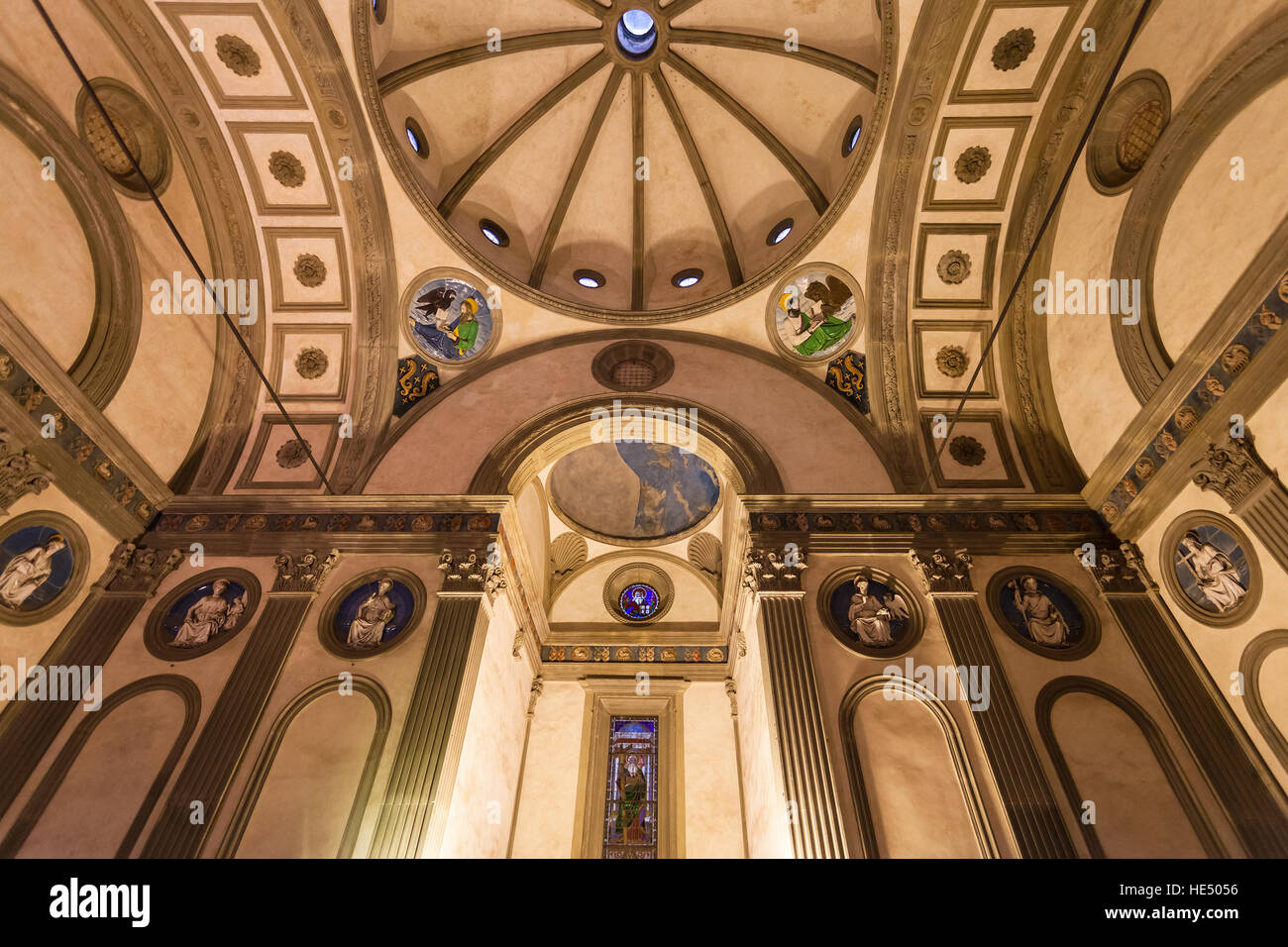 FLORENCE, ITALY - NOVEMBER 6, 2016: inside Pazzi chapel in Basilica di ...