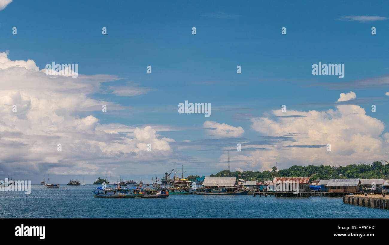 Pier to Farry in Waisai, Waigeo, Raja Ampat, West Papua, Indonesia ...