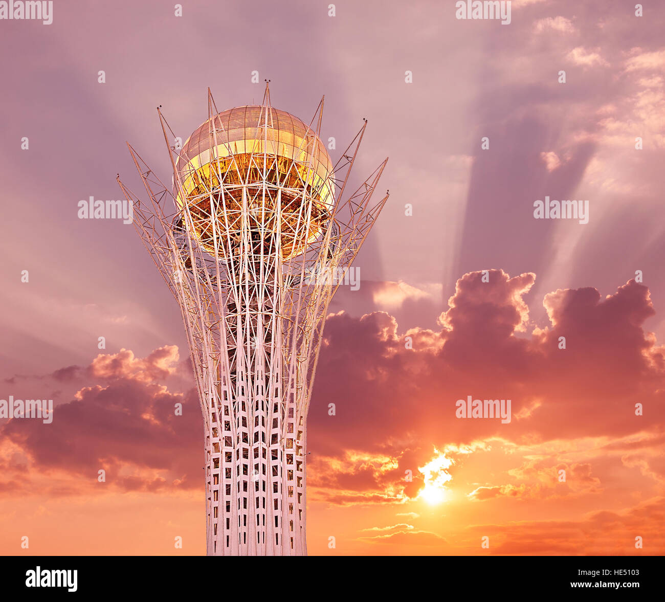 View at bayterek tower hi-res stock photography and images - Alamy