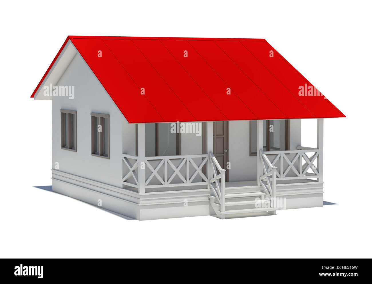 Modern building red roof Cut Out Stock Images & Pictures - Alamy