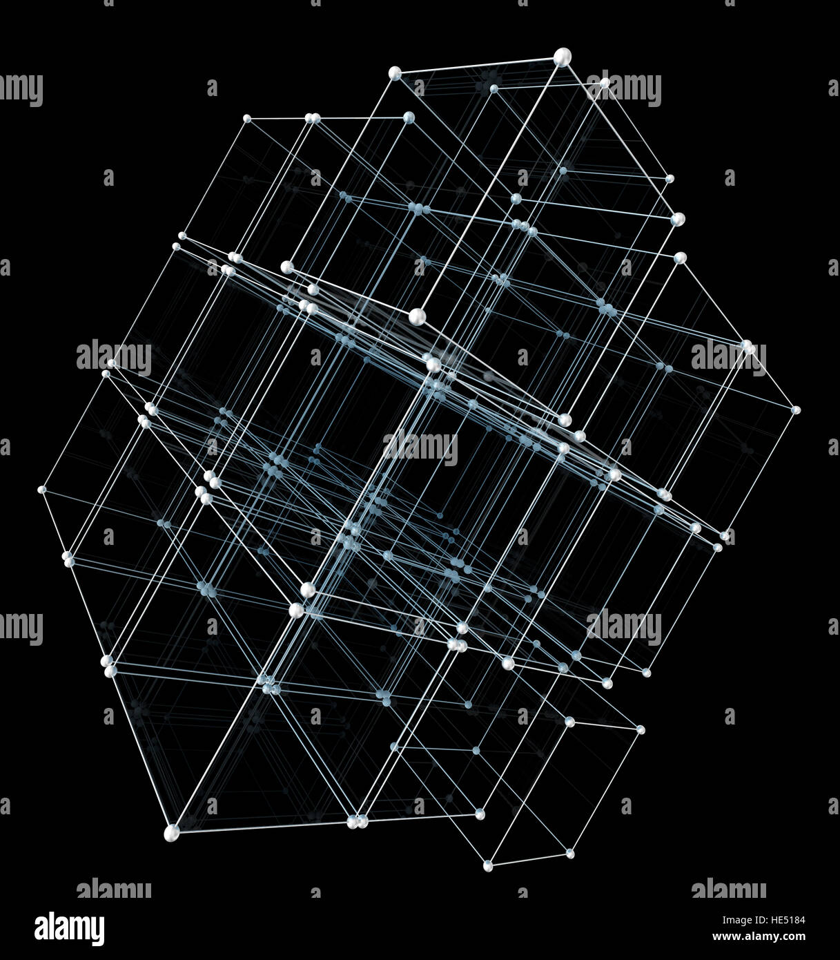 Abstract cubes. Network connection background Stock Photo - Alamy