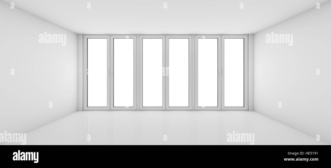Empty room and big windows Stock Photo - Alamy
