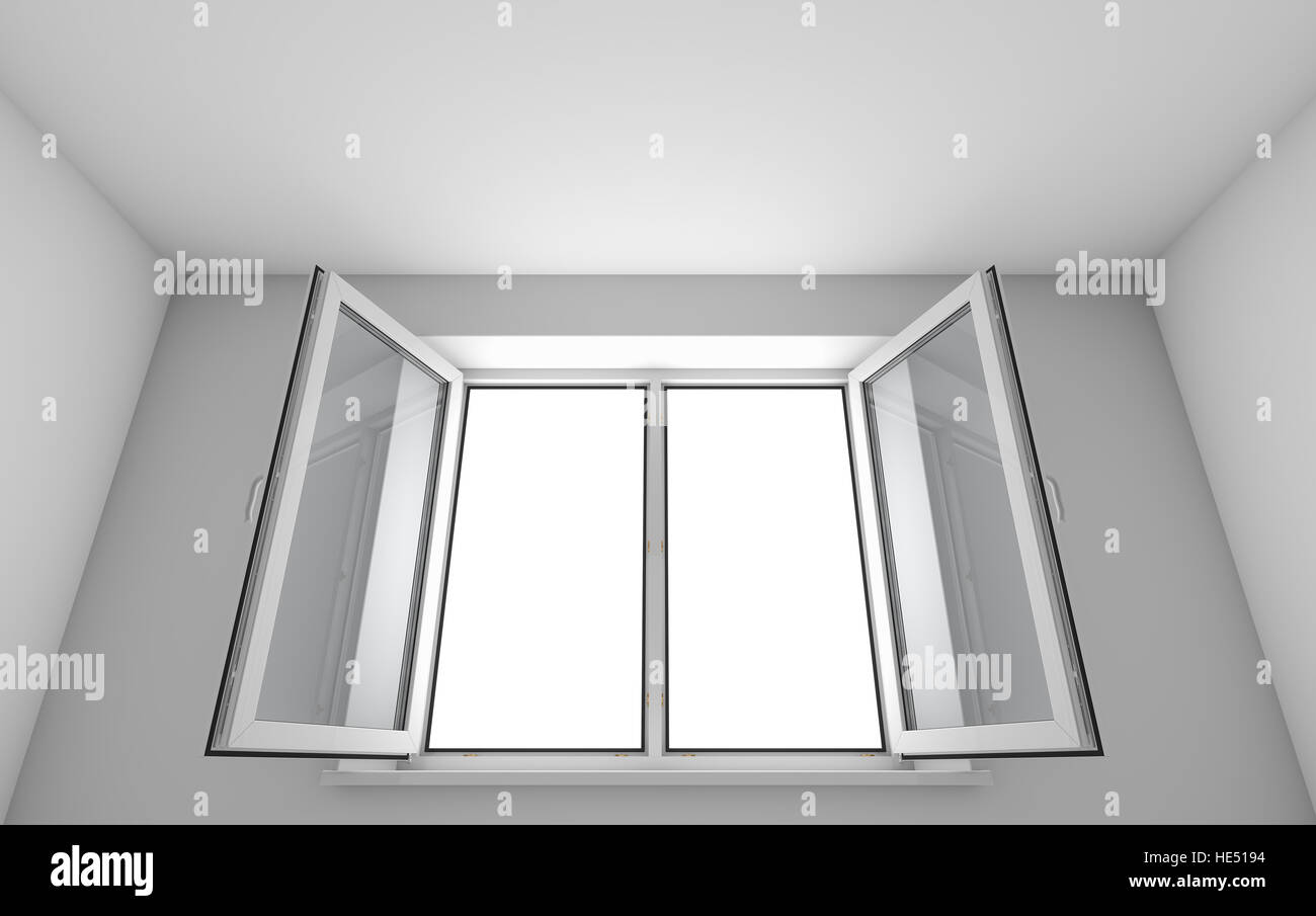 White room and open window Stock Photo - Alamy