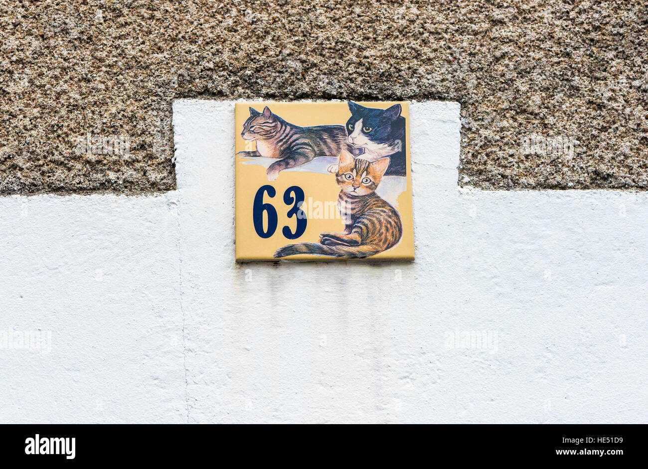Original house number signboard Stock Photo - Alamy