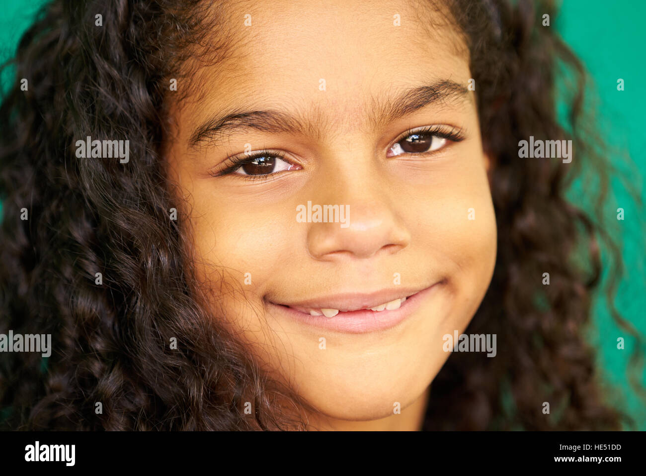 Portrait of Cuban children with emotions and feelings. Black young girl ...