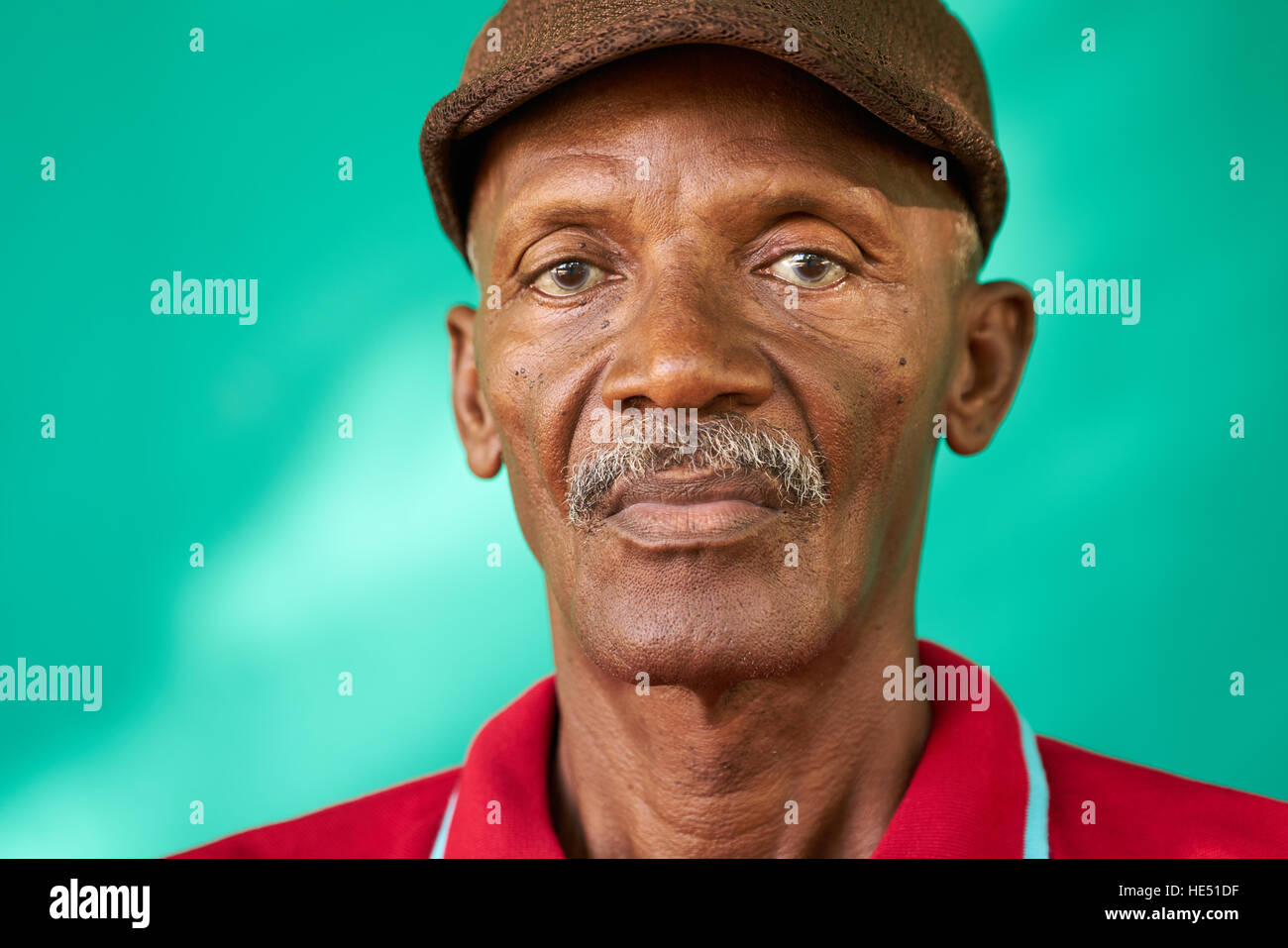 Real Cuban people and feelings, portrait of sad senior african american ...