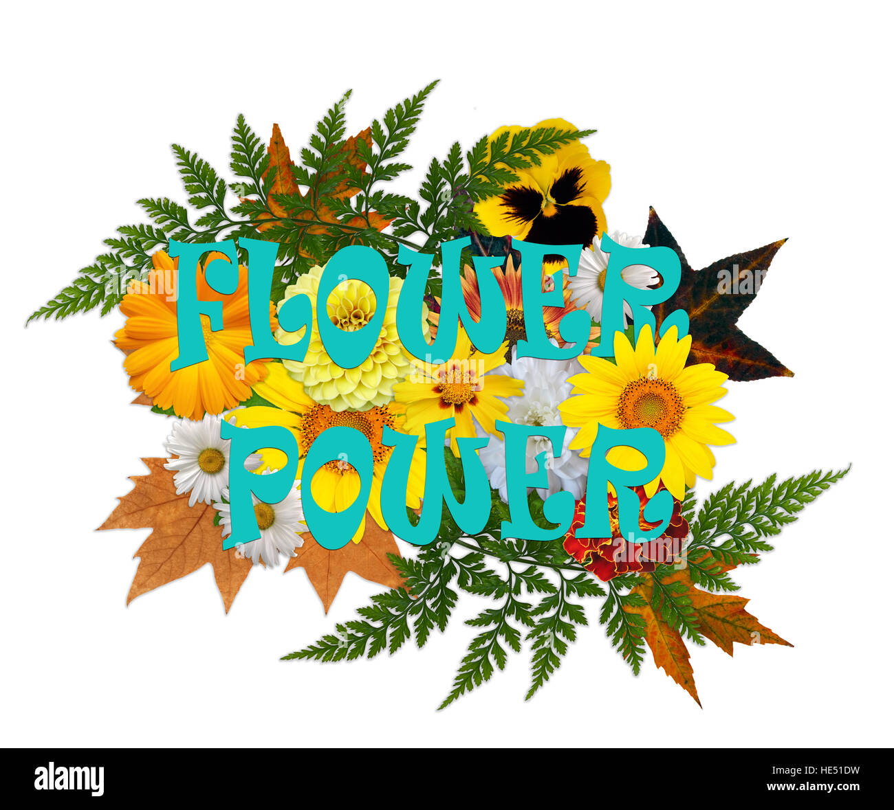 Flower power floral arrangement. Psychedelic style Stock Photo - Alamy