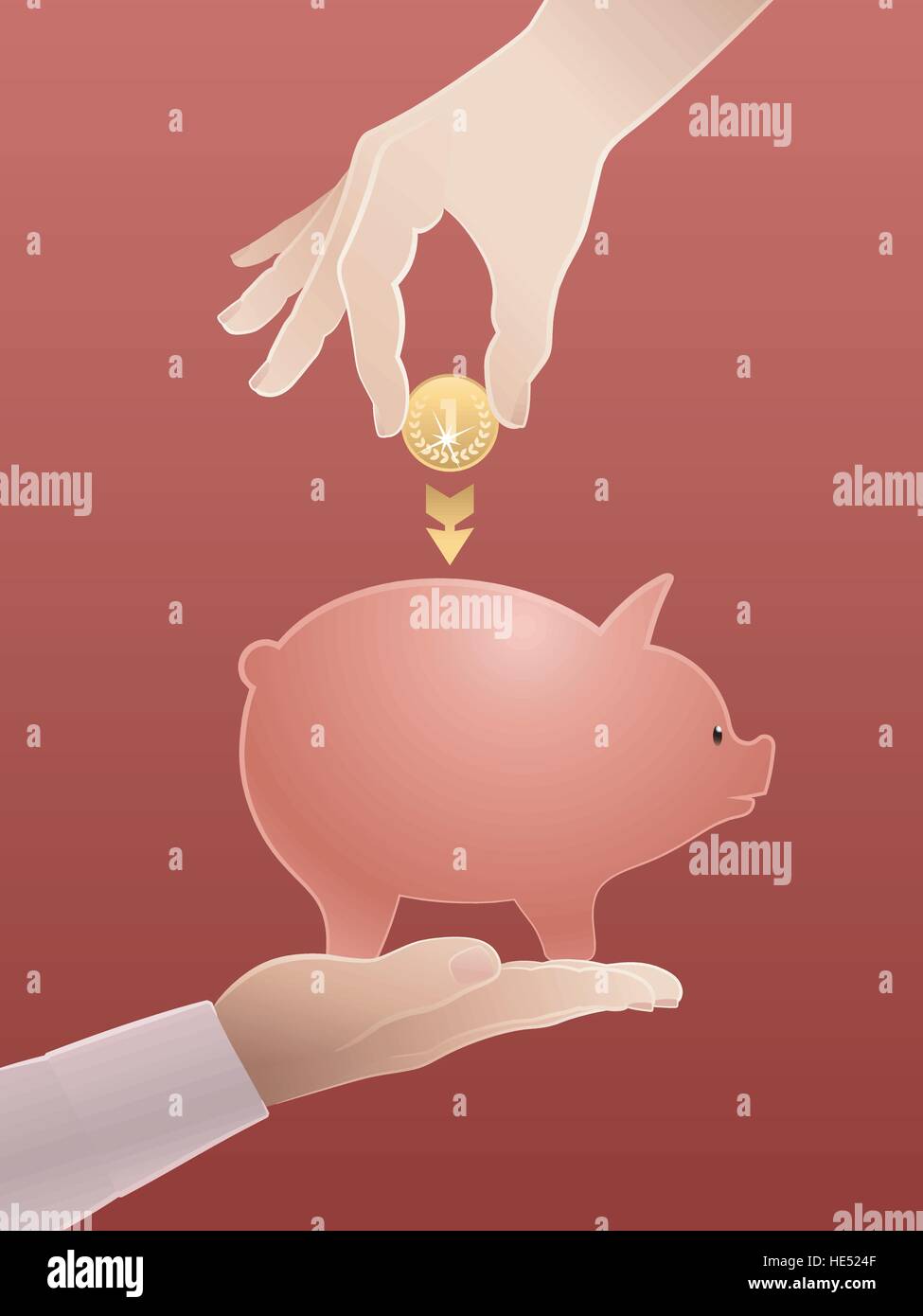 Piggy bank man holding Stock Vector Images - Alamy