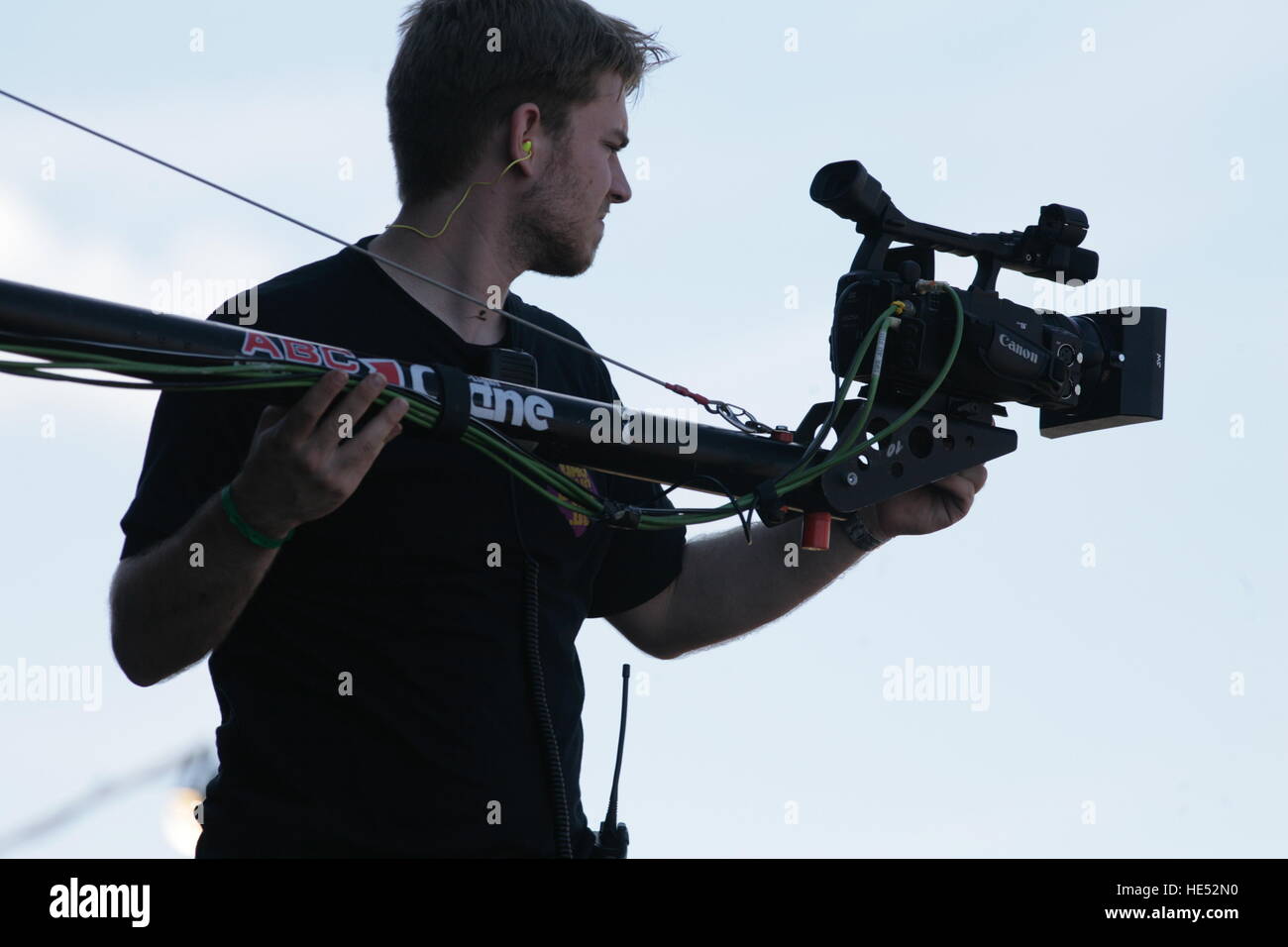 Camera operator at Southside, open-air festival, Neuhausen ob Eck ...