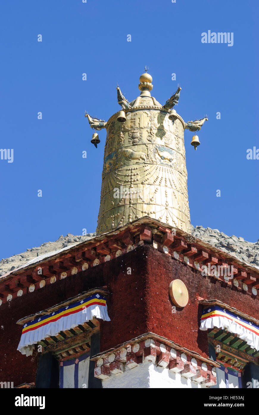 Lhasa: Monastery Sera; Main prayer hall; Vessel of immortality on the ...