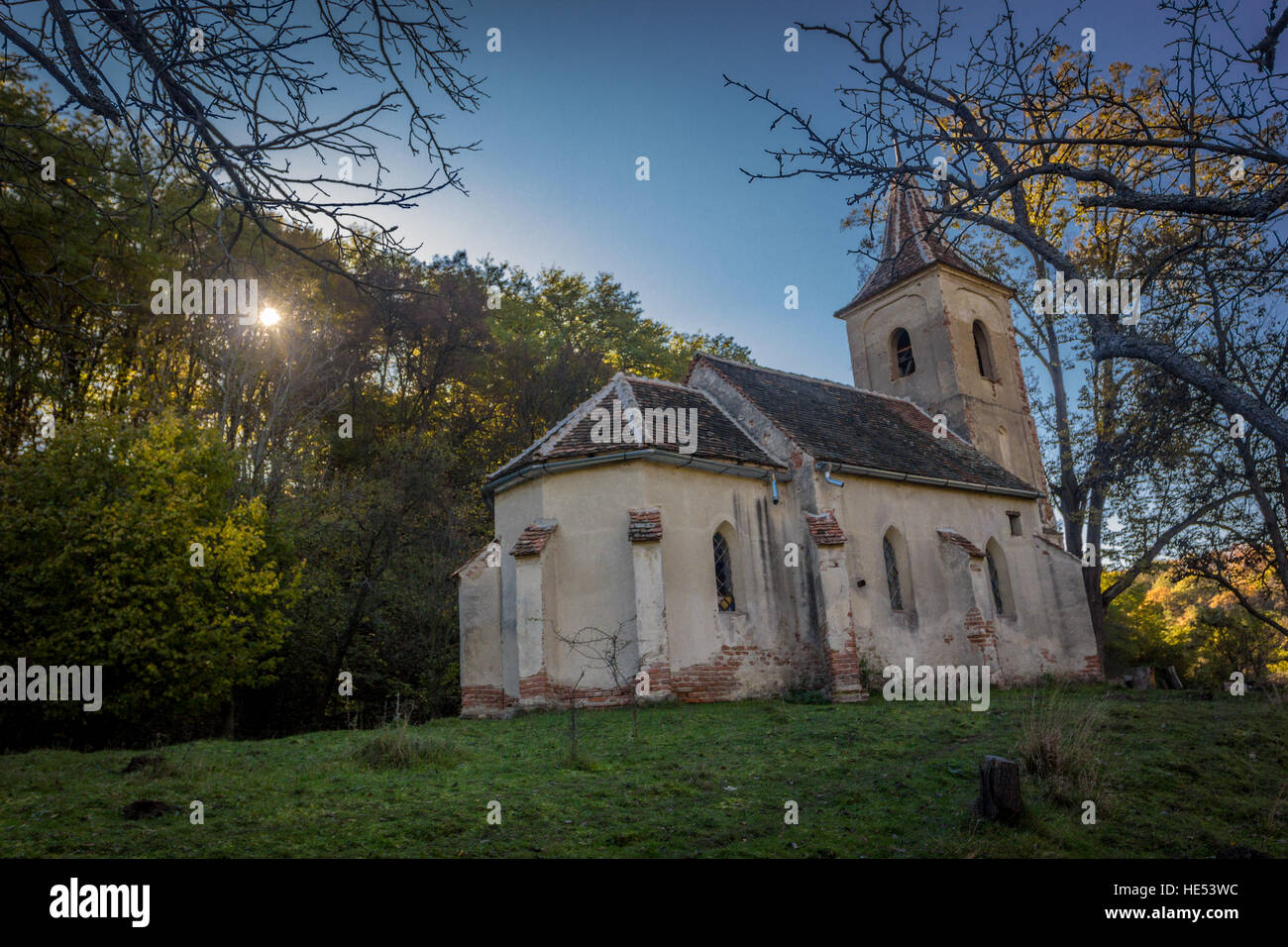 Isolated church in the wild Stock Photo - Alamy