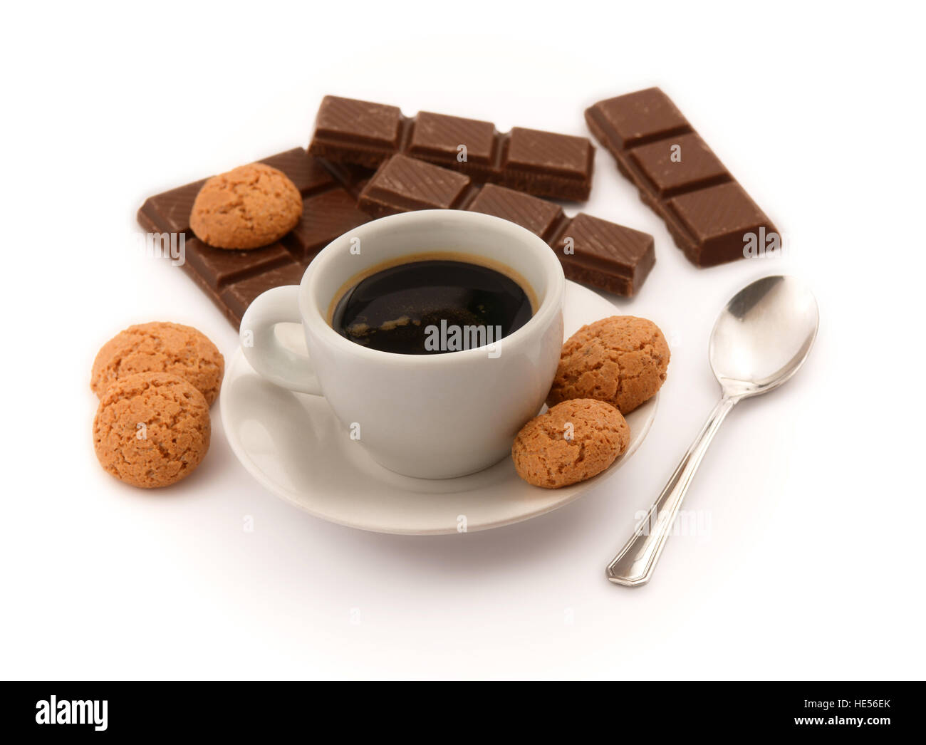 Espresso with biscuit Cut Out Stock Images & Pictures - Alamy