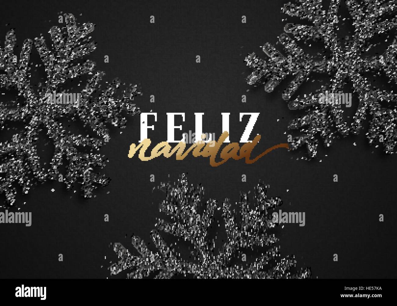 Merry Christmas. Spanish inscription. Feliz Navidad Stock Vector Image ...
