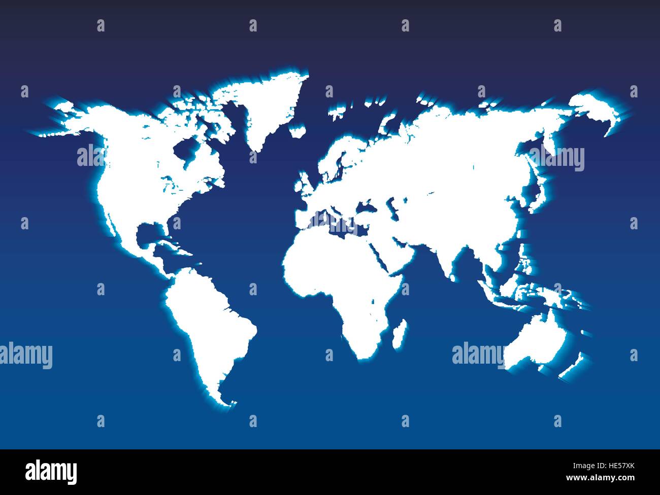 Map of the world - vector illustration.shining world map on blue ...