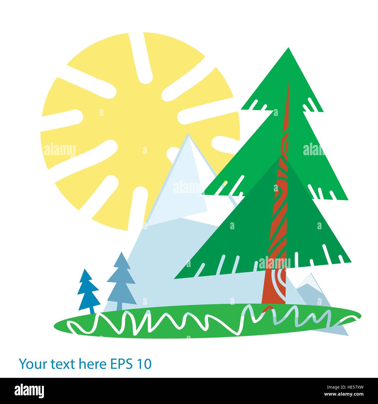 Hillside view with mountains Cut Out Stock Images & Pictures - Alamy