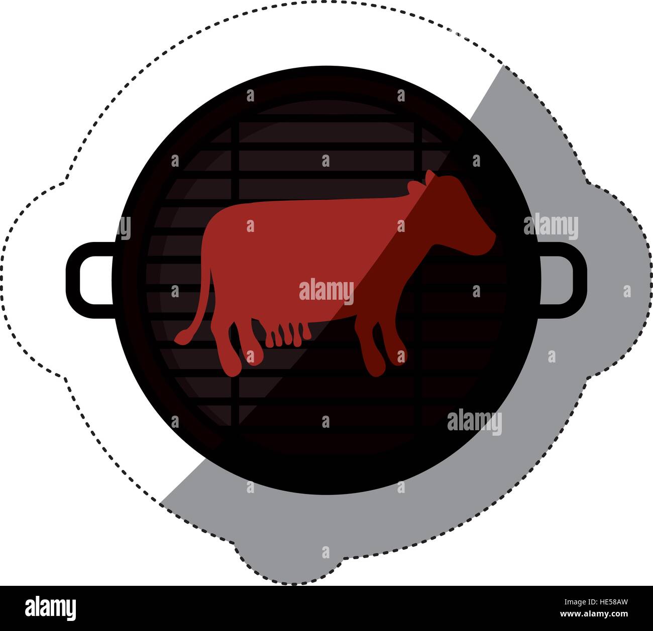 Grill cow Stock Vector Images - Alamy