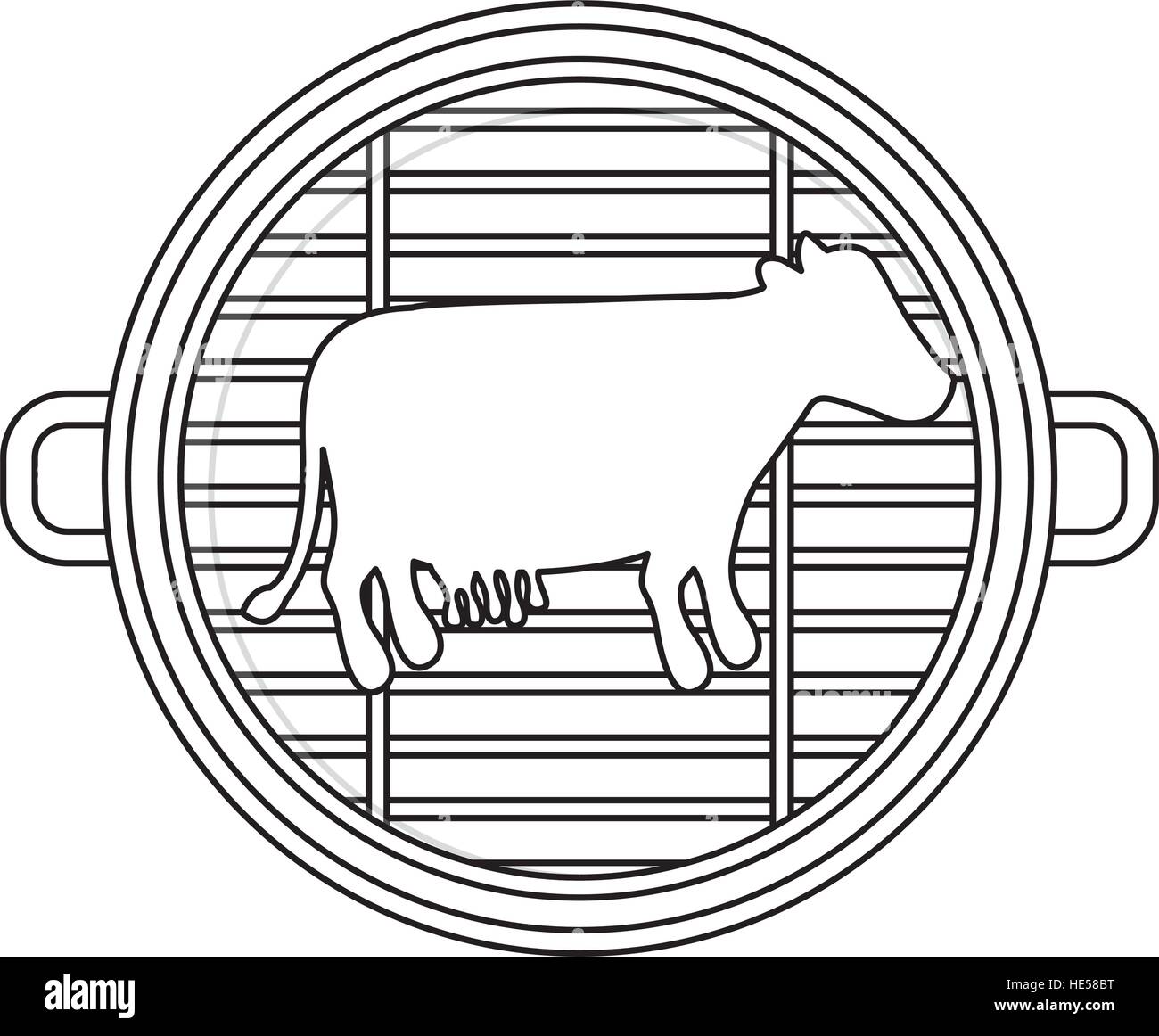 Isolated grill and cow meat design Stock Vector Image & Art - Alamy