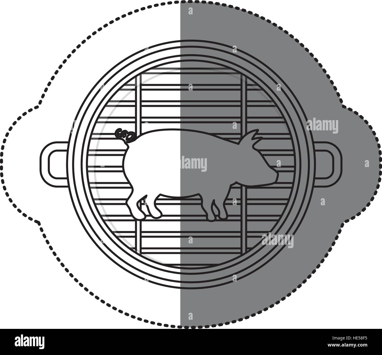 Isolated grill and pork meat design Stock Vector Image & Art - Alamy